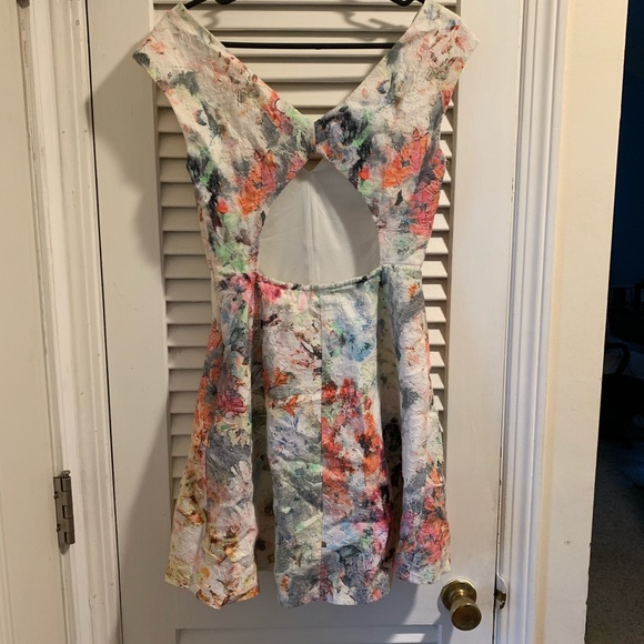 Zara | Dresses | Zara Cutout Back Watercolor Mini Dress | Poshmark